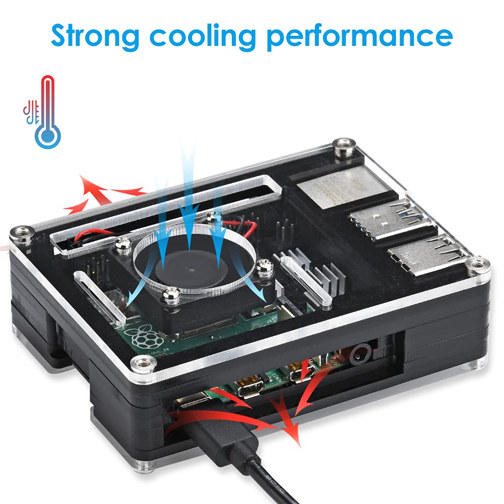 Buy GeeekPi Acrylic Case for Raspberry Pi 4 Model B, Raspberry Pi 4B ...