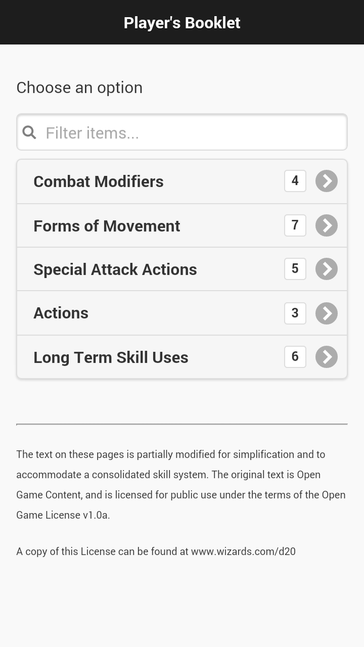 SRD 3.5 Player's Booklet - App on Amazon Appstore