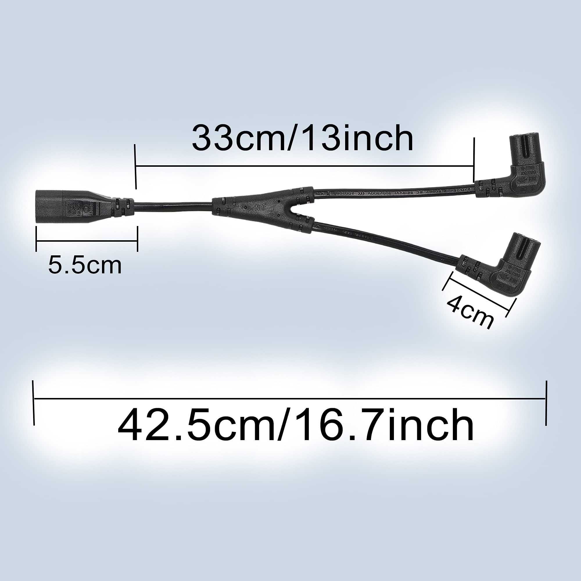 Snapklik.com : IEC 320 C8 To Dual C7 Y Splitter Power Cable Figure 8 ...