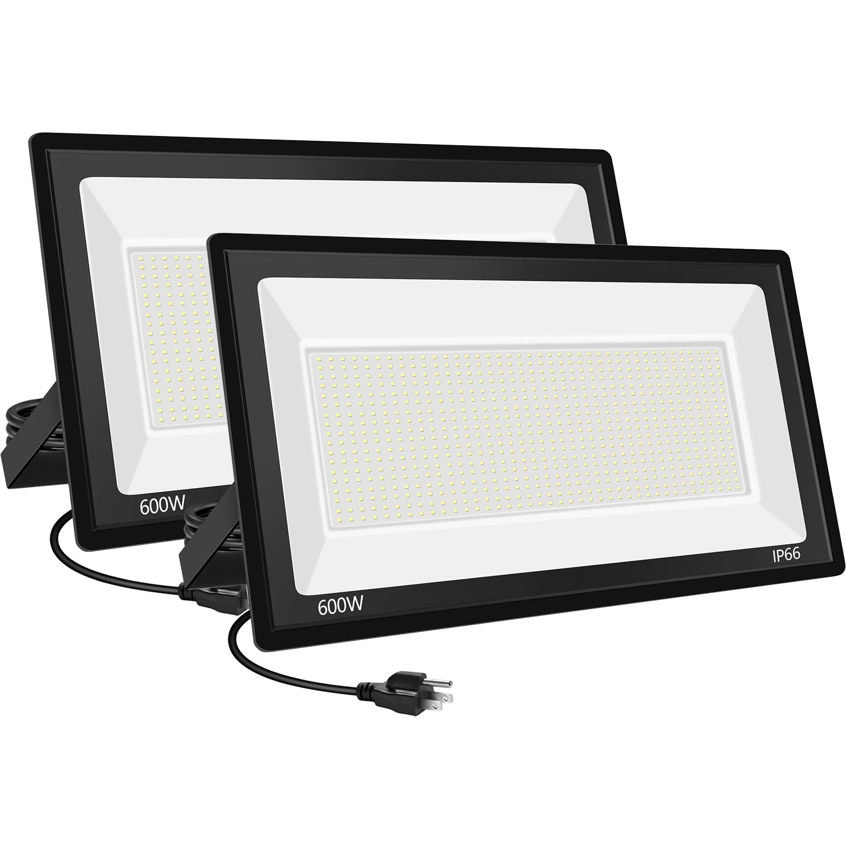 Sunkkes 600W LED Flood Light 2Pack,Super Bright Daylight 5000K IP66 ...