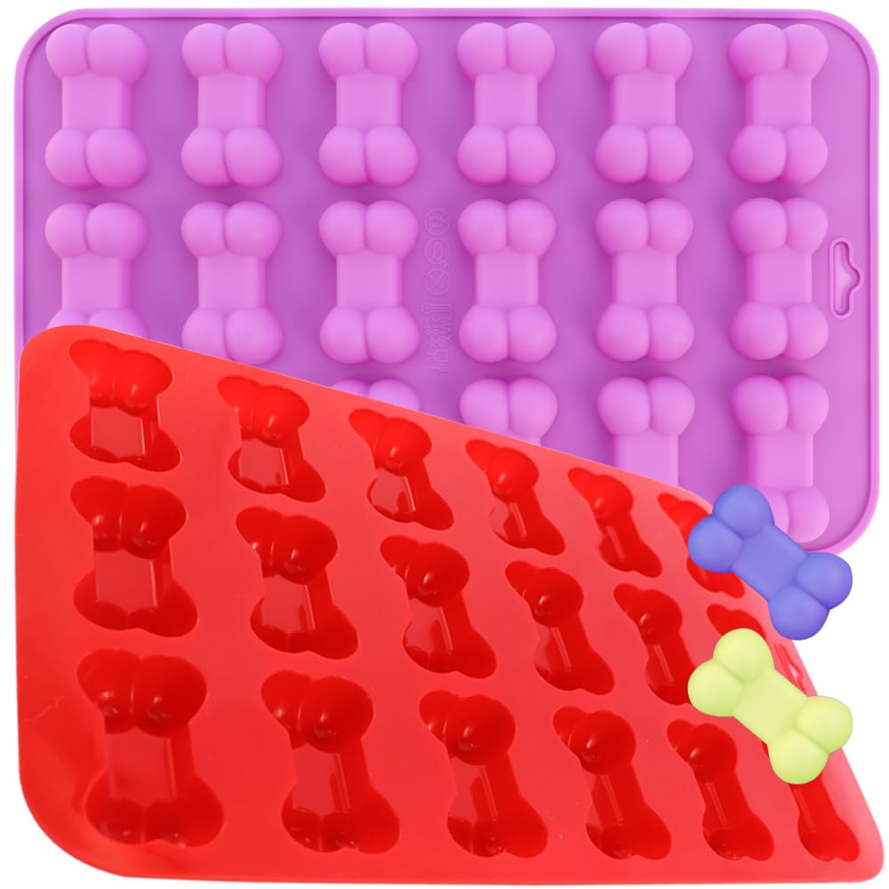 Amazon.com: 2 Packs Dog Bone Silicone Molds for Treats, 18-Cavity Puppy ...