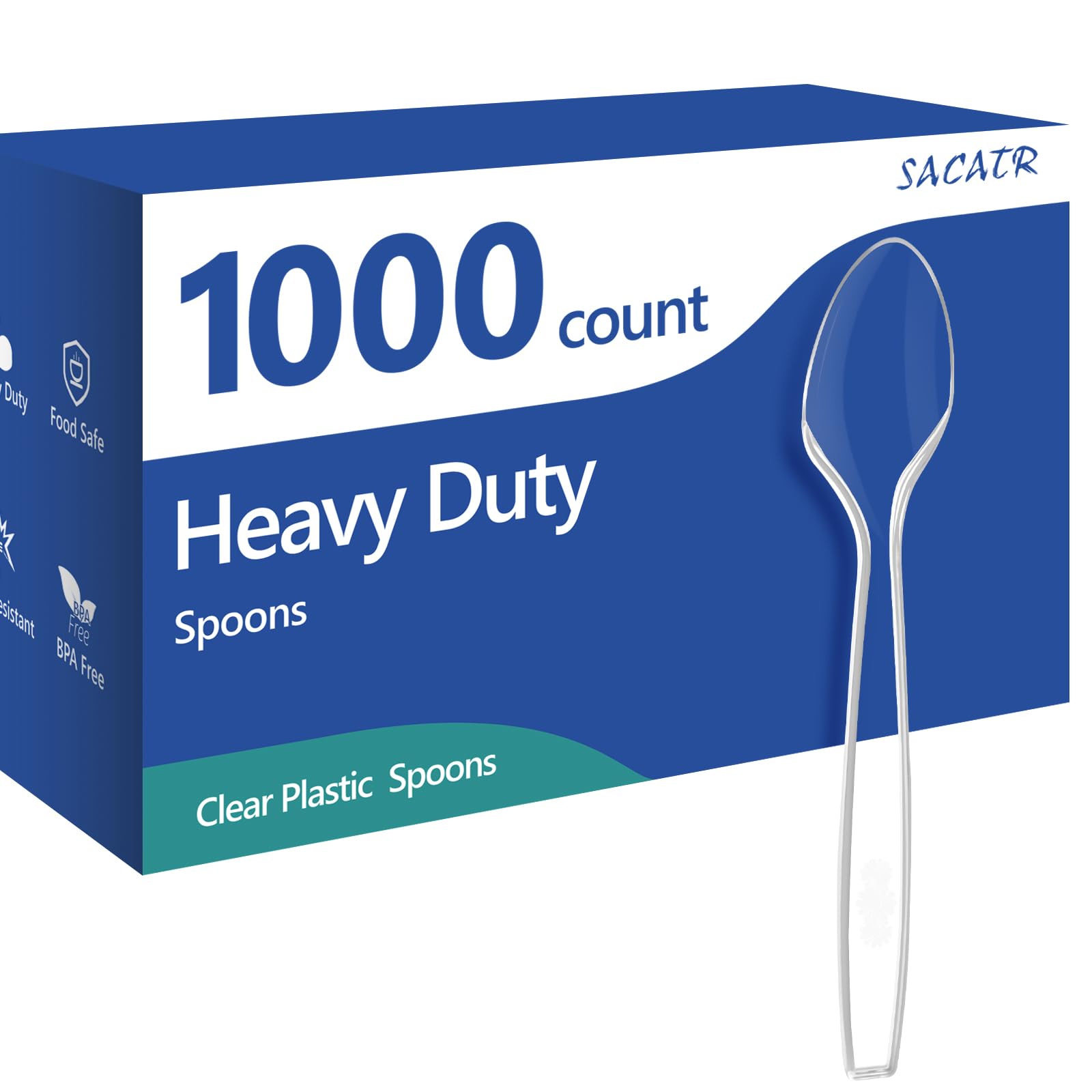Amazon.com: 1000 Count Clear Plastic Spoons Bulk - Plastic Silverware ...