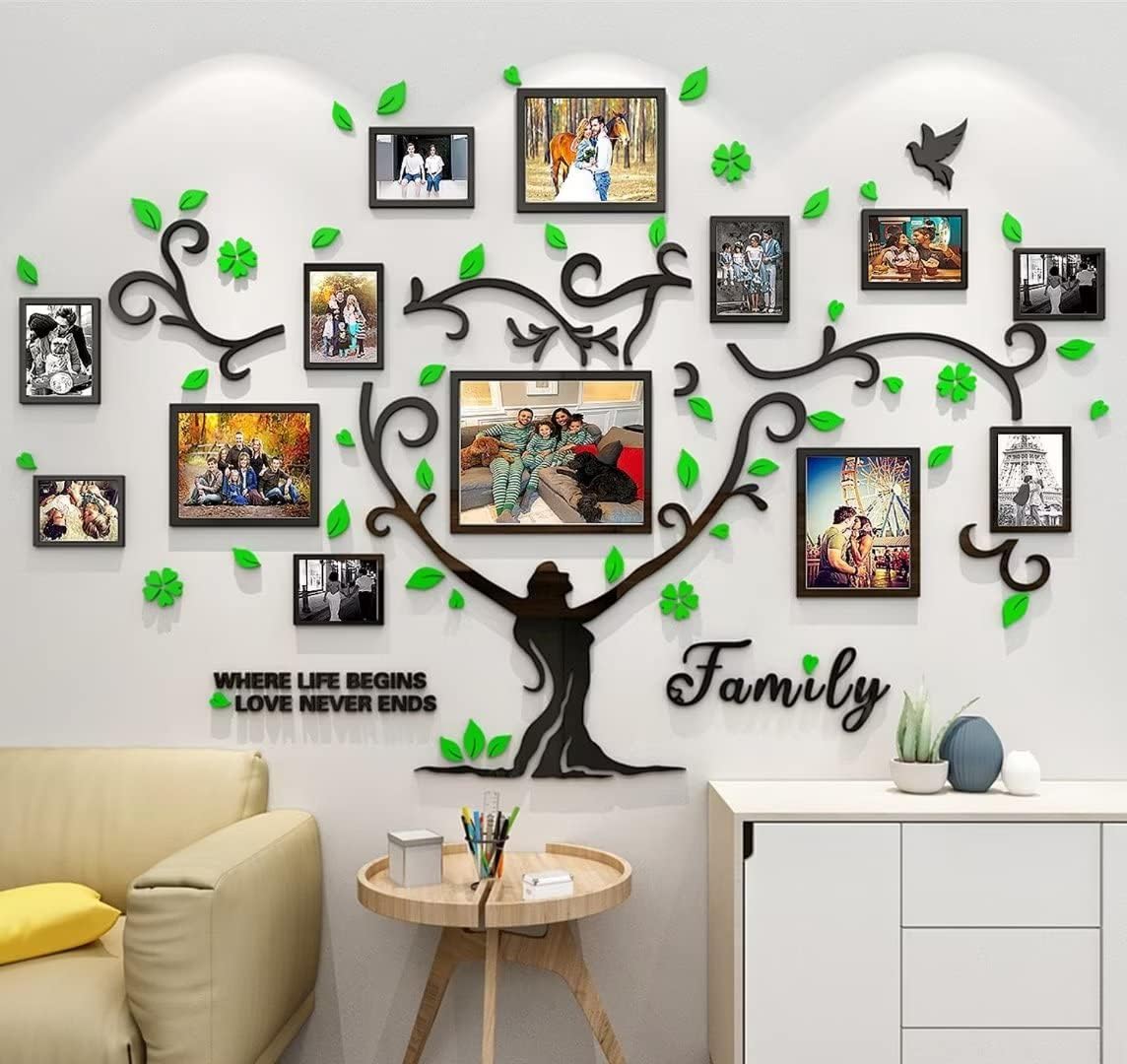 Amazon.com: 3D Sticker Decal Wall Family Tree Decor DIY Picture Frames ...