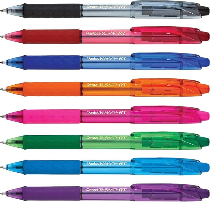Amazon.com : Pentel R.S.V.P. RT Colors New Retractable Ballpoint Pen ...