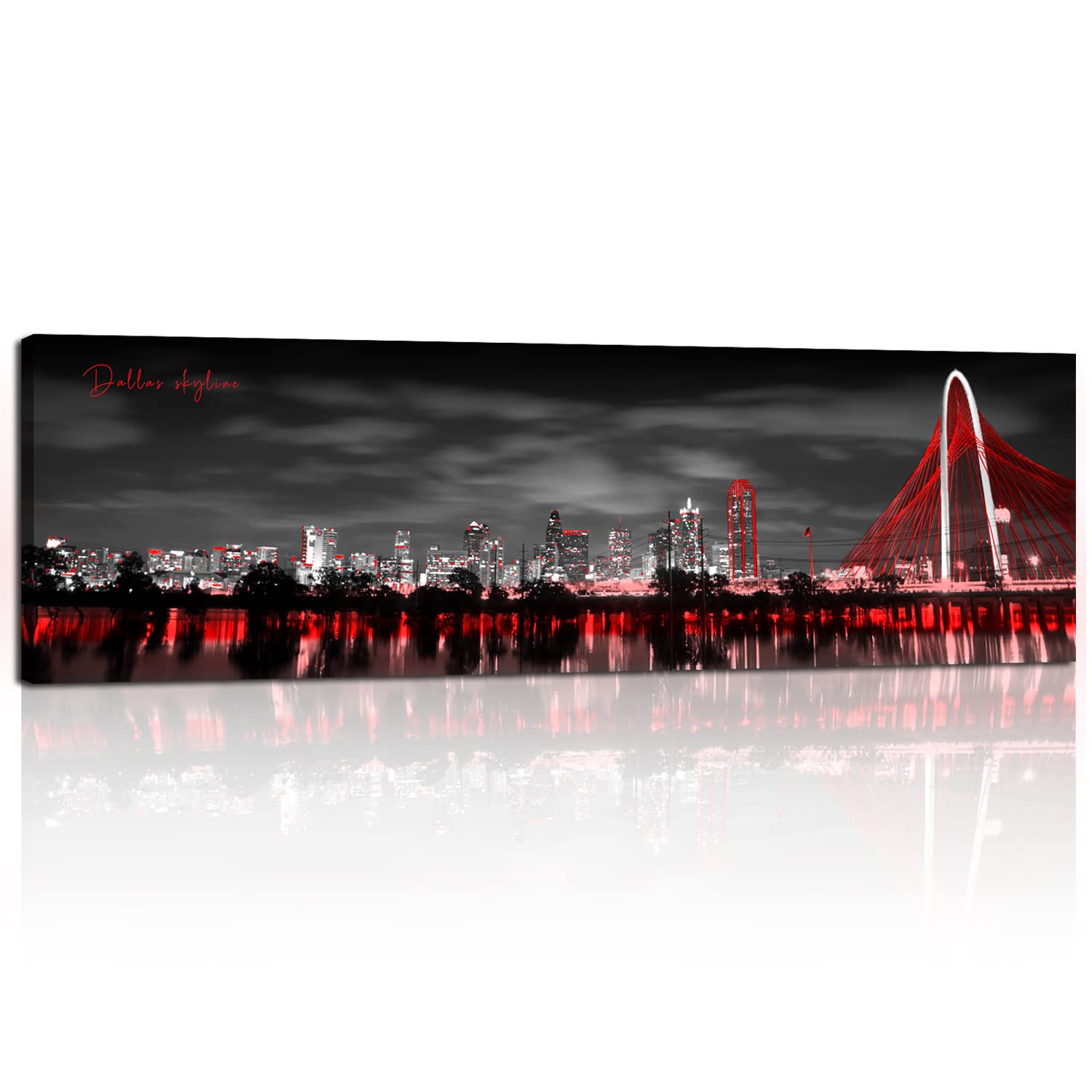 Dallas Skyline At Night Red Downtown Dallas Night Photograph, Red