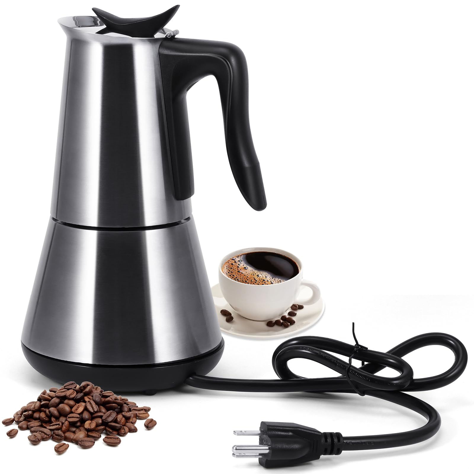 Amazon.com: AOZBZ Coffee Pot Electric Espresso Coffe Maker 300ml 6 Cups ...