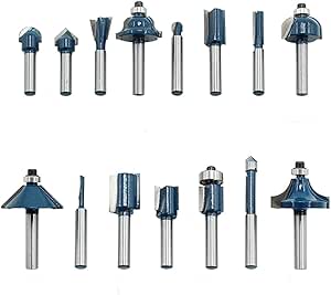 Amazon.com: Router bit 15pcs 1/4 Inch Shank Router Bit Set with Adaptor ...