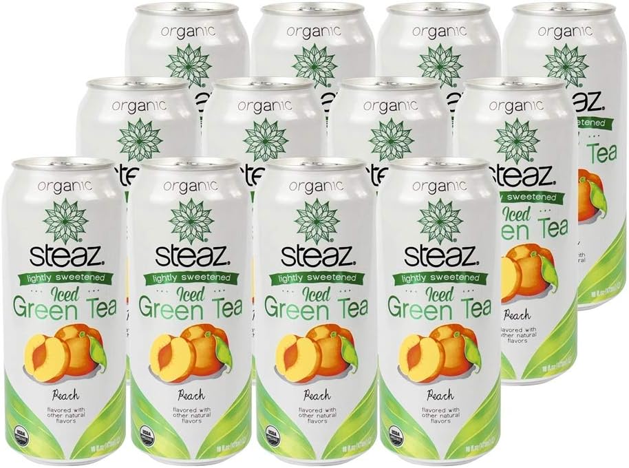 Amazon.com : STEAZ Peach Green Tea 12 Pack, 16 FZ : Grocery & Gourmet Food