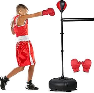 INNOLIFE Boxing Bar with Punching Bag for Kids, Adjustable Height ...