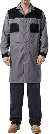 Amazon.com: SUSHIMIAN Mens Laboratory Coat Workshop Long Jacket ...