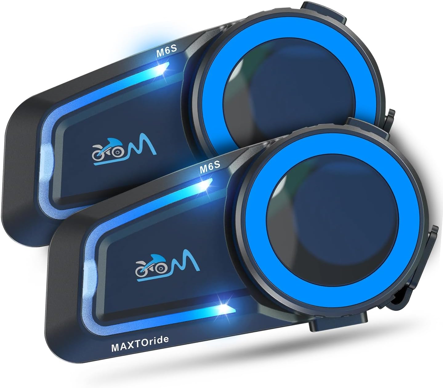 Amazon.com: SCSETC S8 Motorcycle Helmet Bluetooth Headset 1000m 2 ...