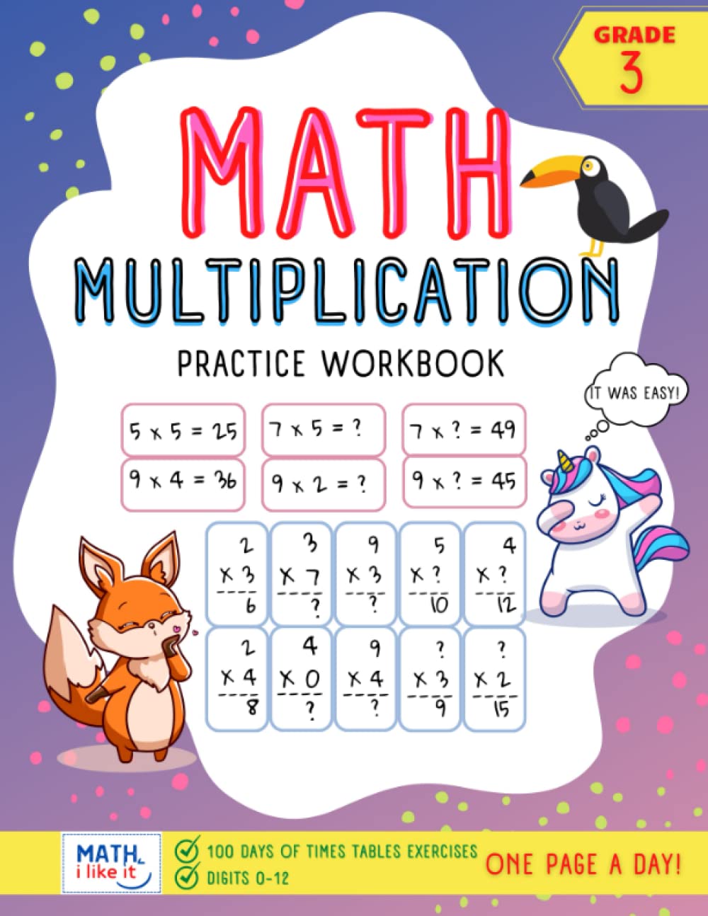 Math Multiplication Practice Workbook, 100 days of times tables ...