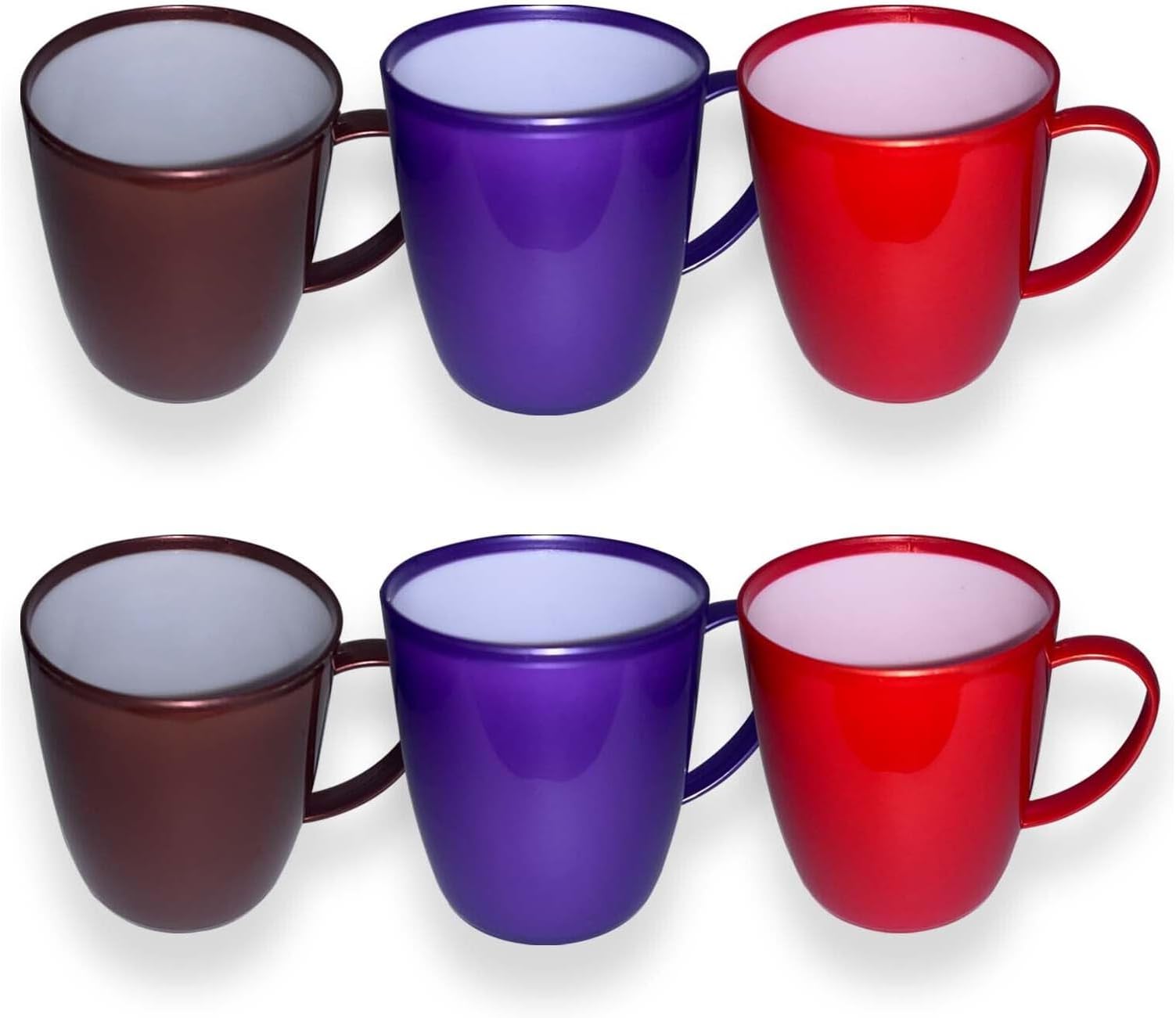 KANSY Plastic Mug with Handle – Lightweight Unbreakable Reusable Cups ...