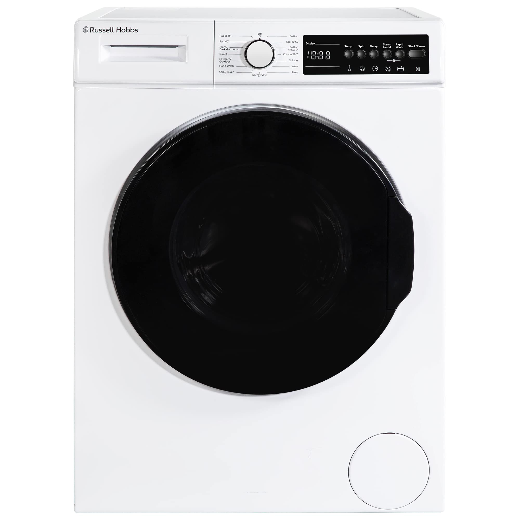 Russell Hobbs Freestanding Washing Machine, 9kg Capacity, 1400 rpm, 15 ...