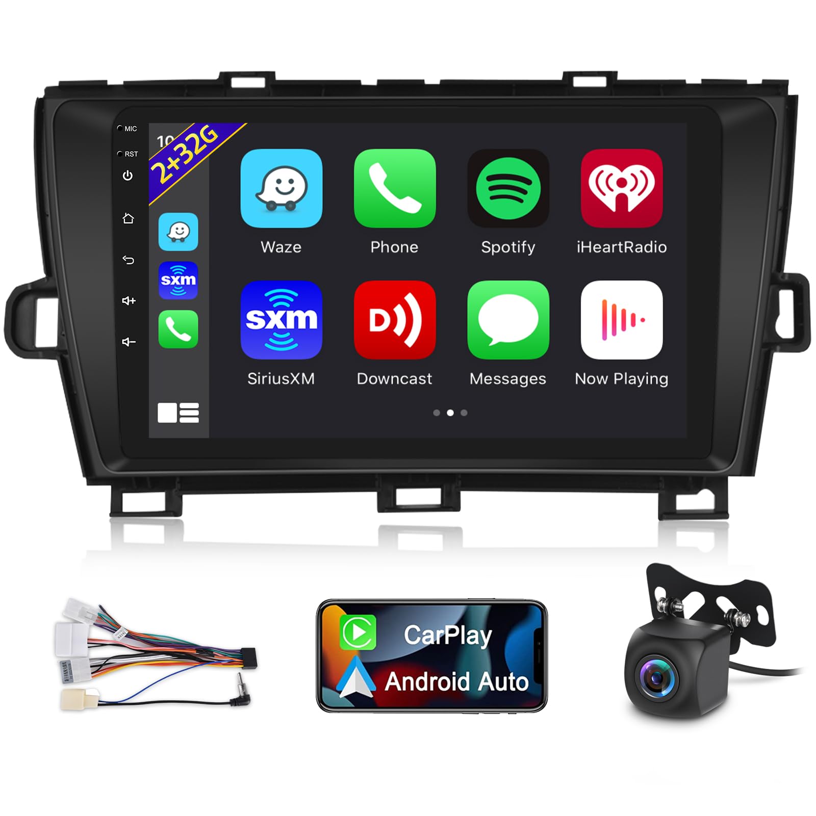 Android Car Stereo for Toyota Prius 2010-2015 Built-in Wireless Apple ...