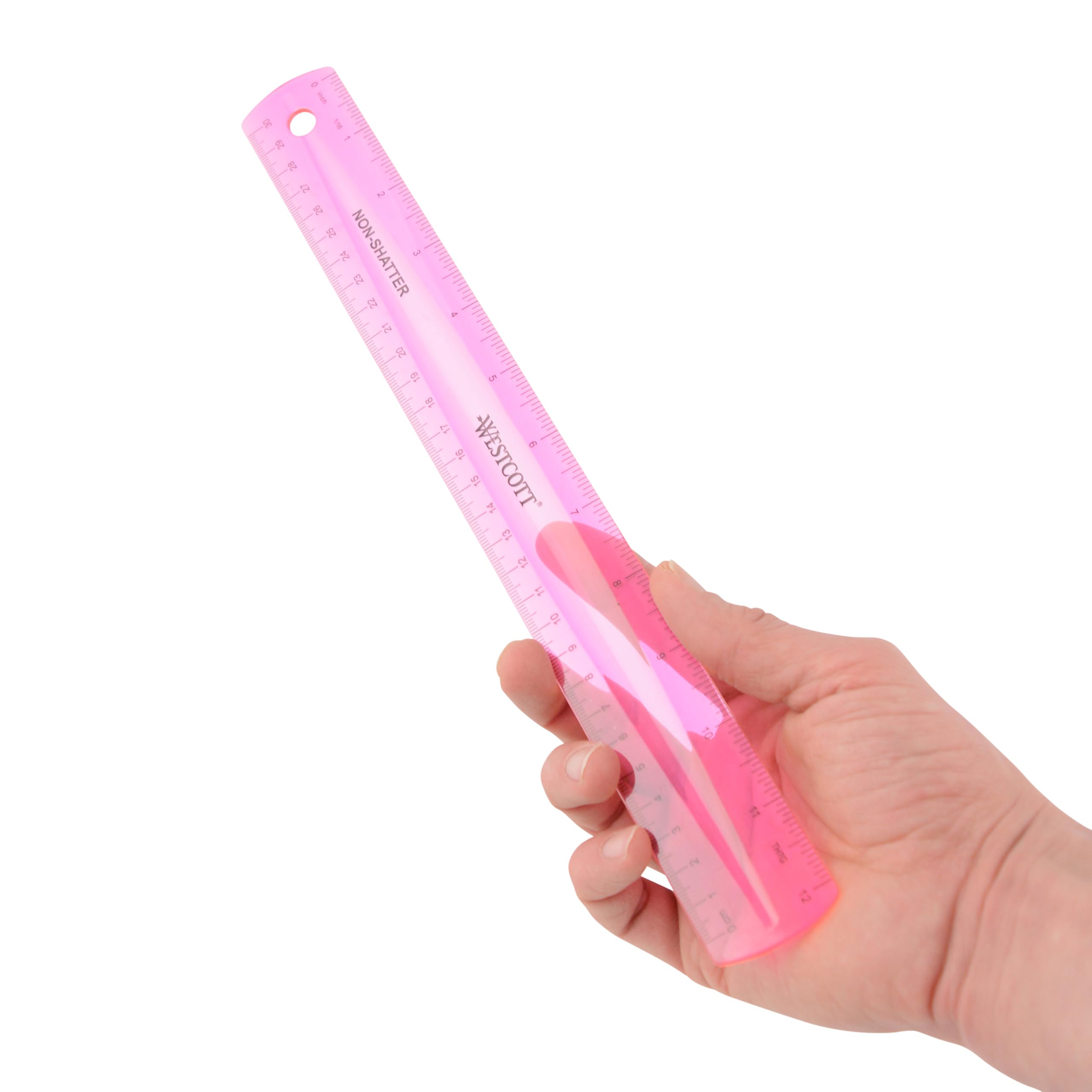 Snapklik.com : Westcott Shatterproof Ruler, 12-Inch, Pink