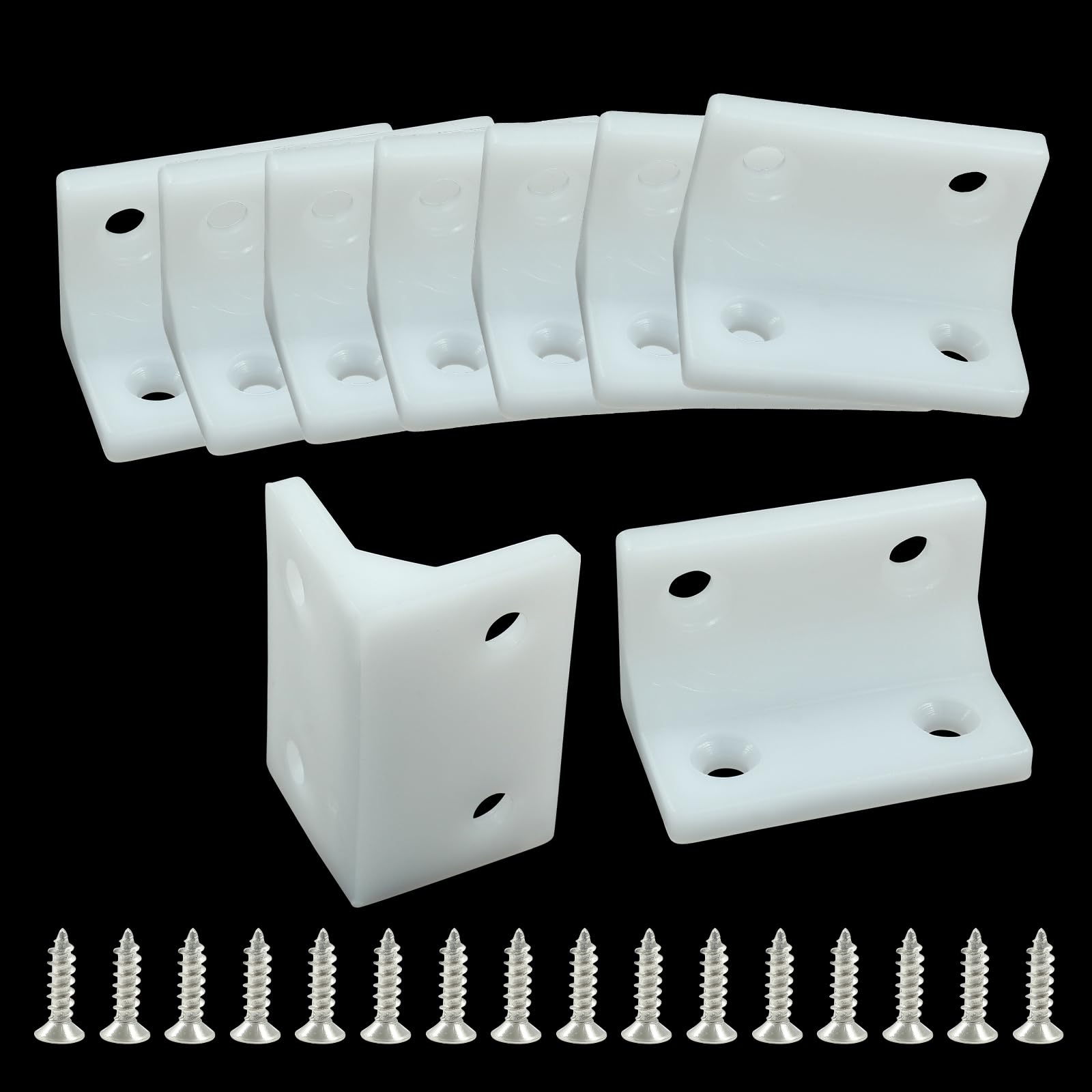 Amazon.com: Unlorspy 40 Pcs White L Brackets Corner Bracket, 90 Degree ...