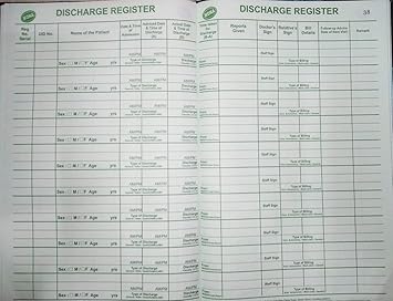 NABH Patient Discharge Register (200 Pages) : Amazon.in: Office Products