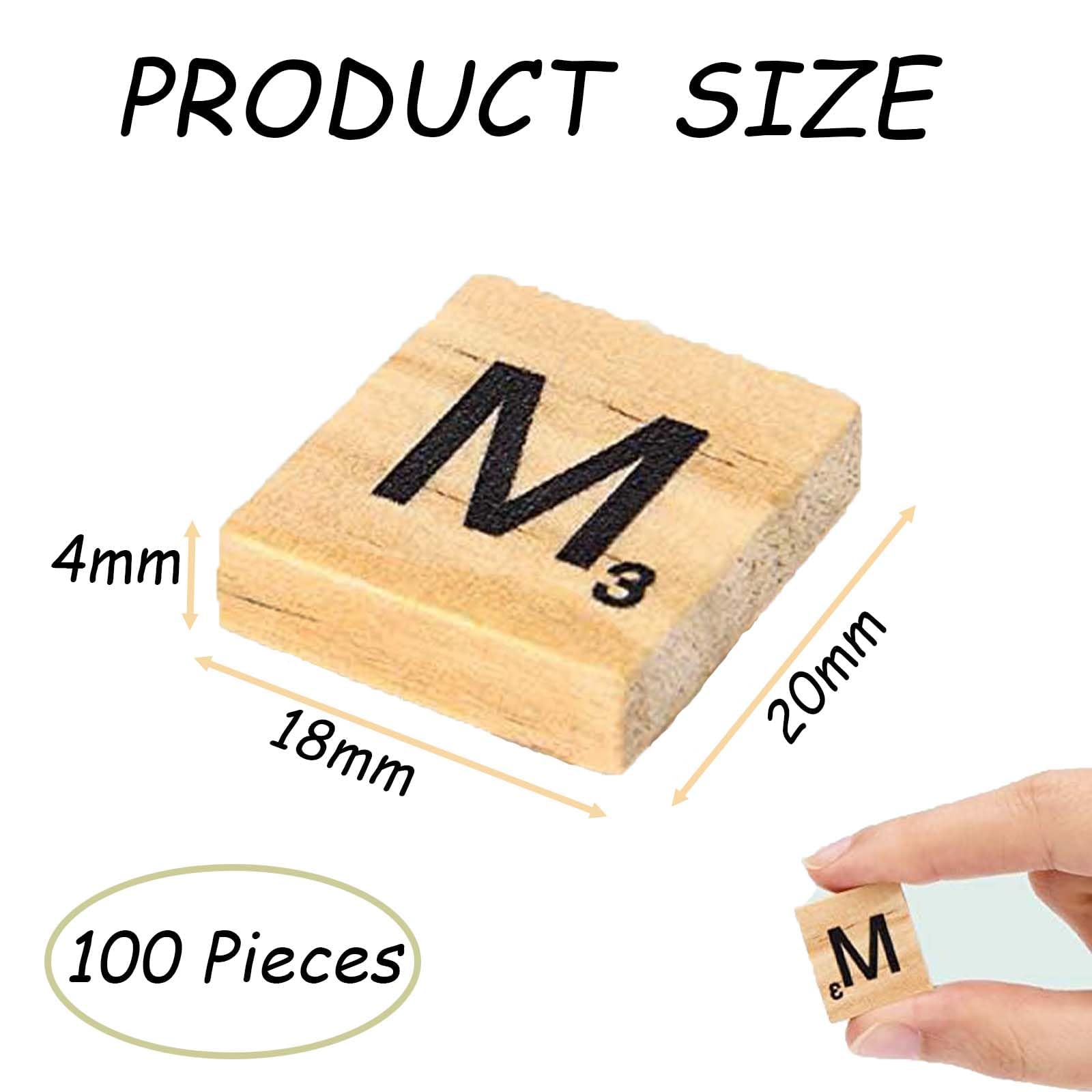 100Pieces Scrabble Letters,Scrabble Letters for Crafts Wooden Letters ...