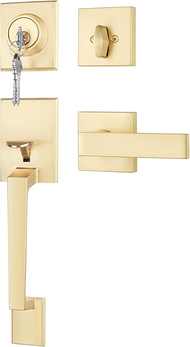 goldenwarm Front Door Handle and Deadbolt Set, Gold Front Door Lock Set ...