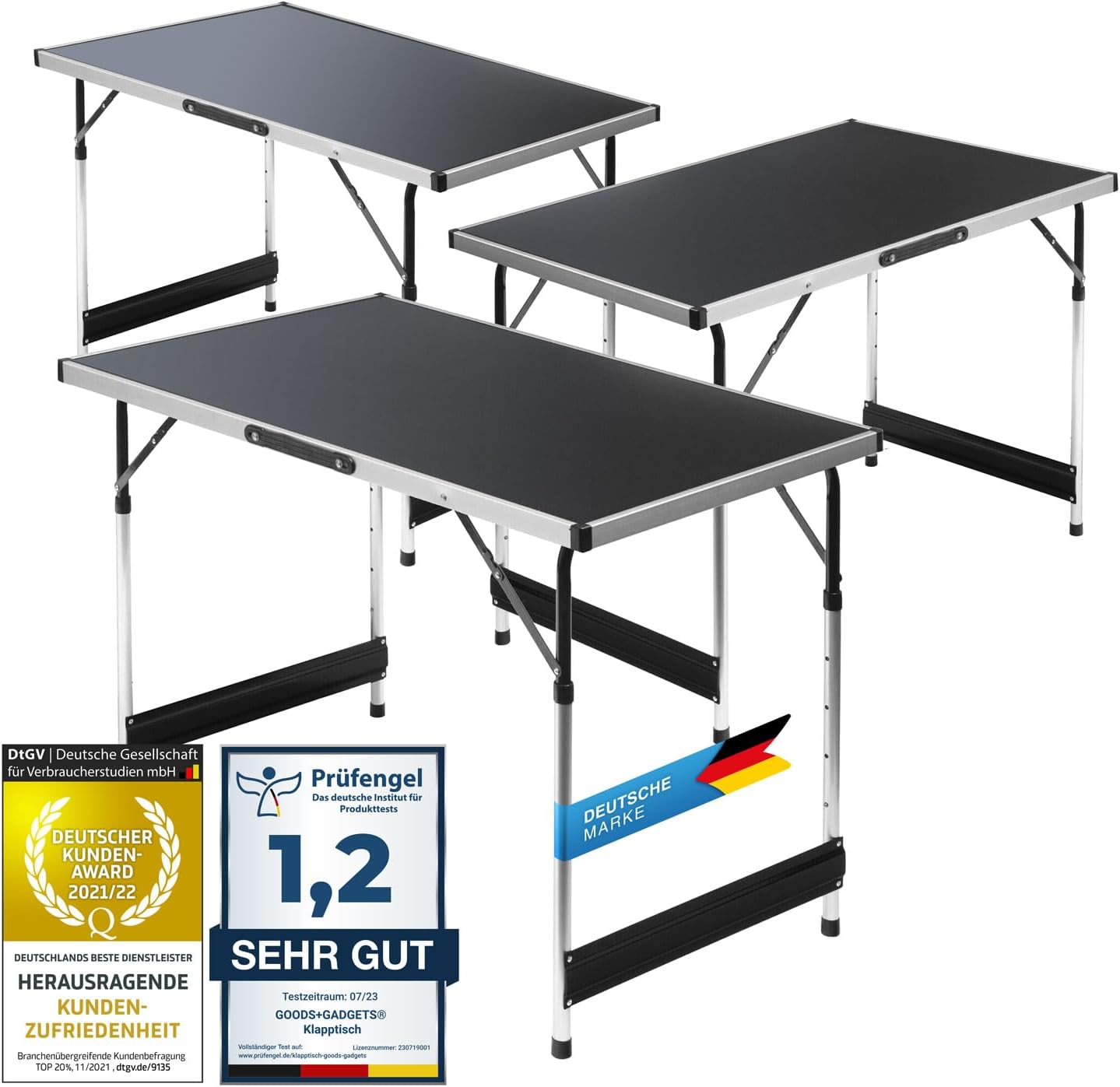 DIVID® Multifunktionstische 3-Teiliges Set, 100x60cm, Tapeziertisch 30 ...