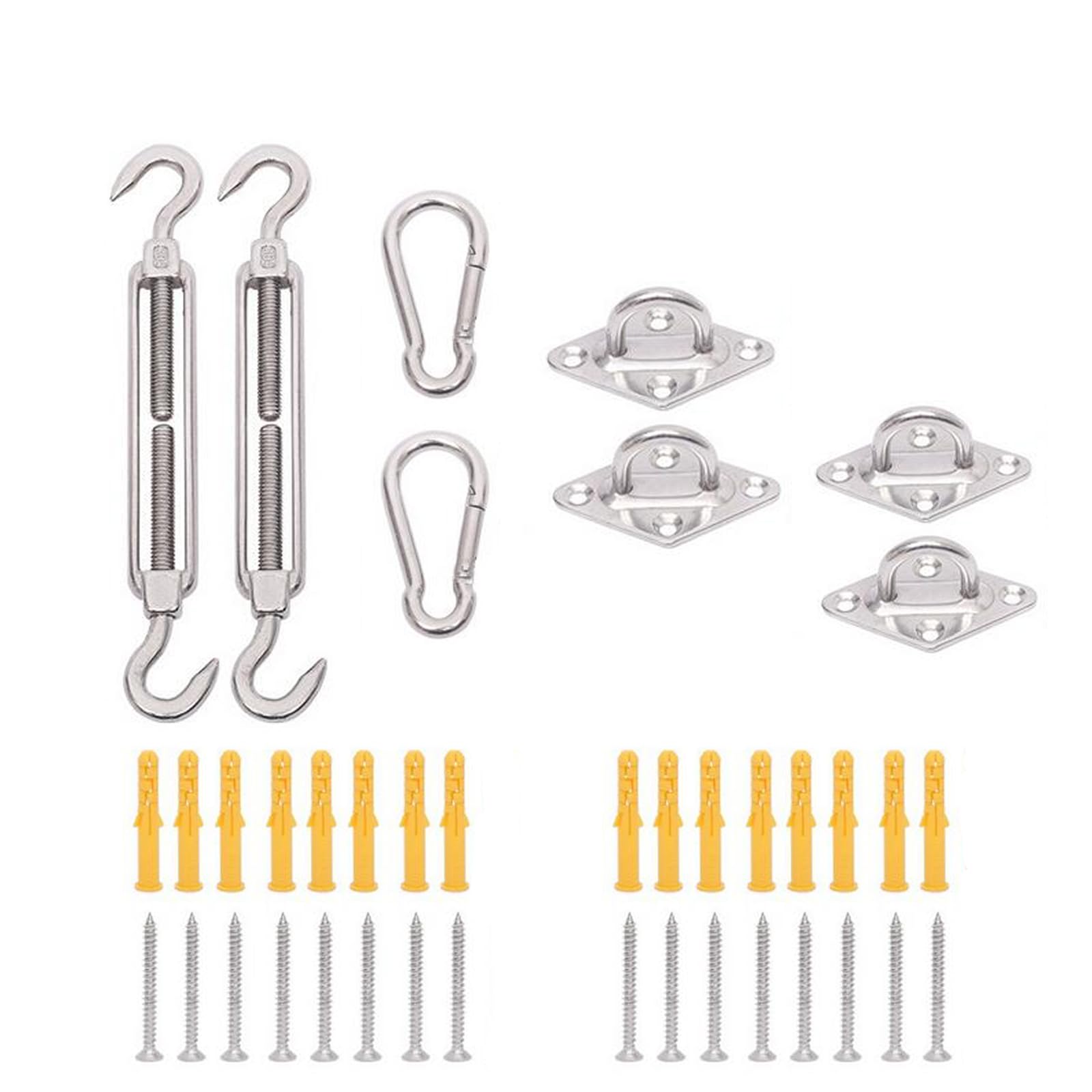 Amazon.com: CooFel Shade Sail Hardware Kit 24 Pcs 304 Stainless Steel ...