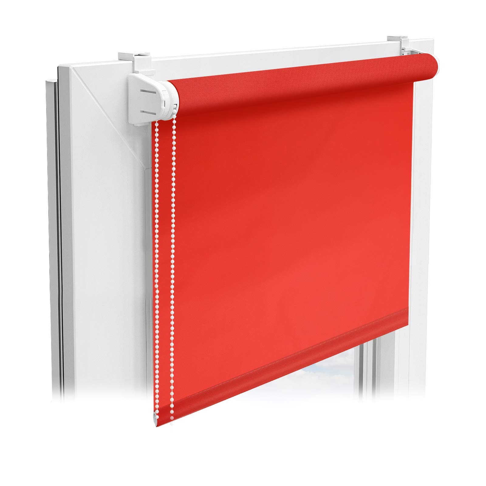 casa pura Privacy Roller Blind, Translucent Window Blind (Red, 120 x ...