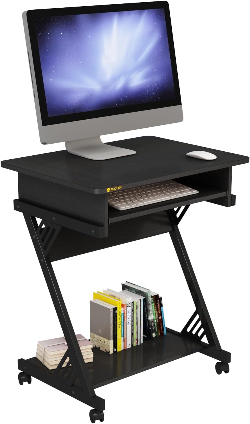 Amazon.com: Small Corner Computer Desk, Rolling Computer Desk for Small ...