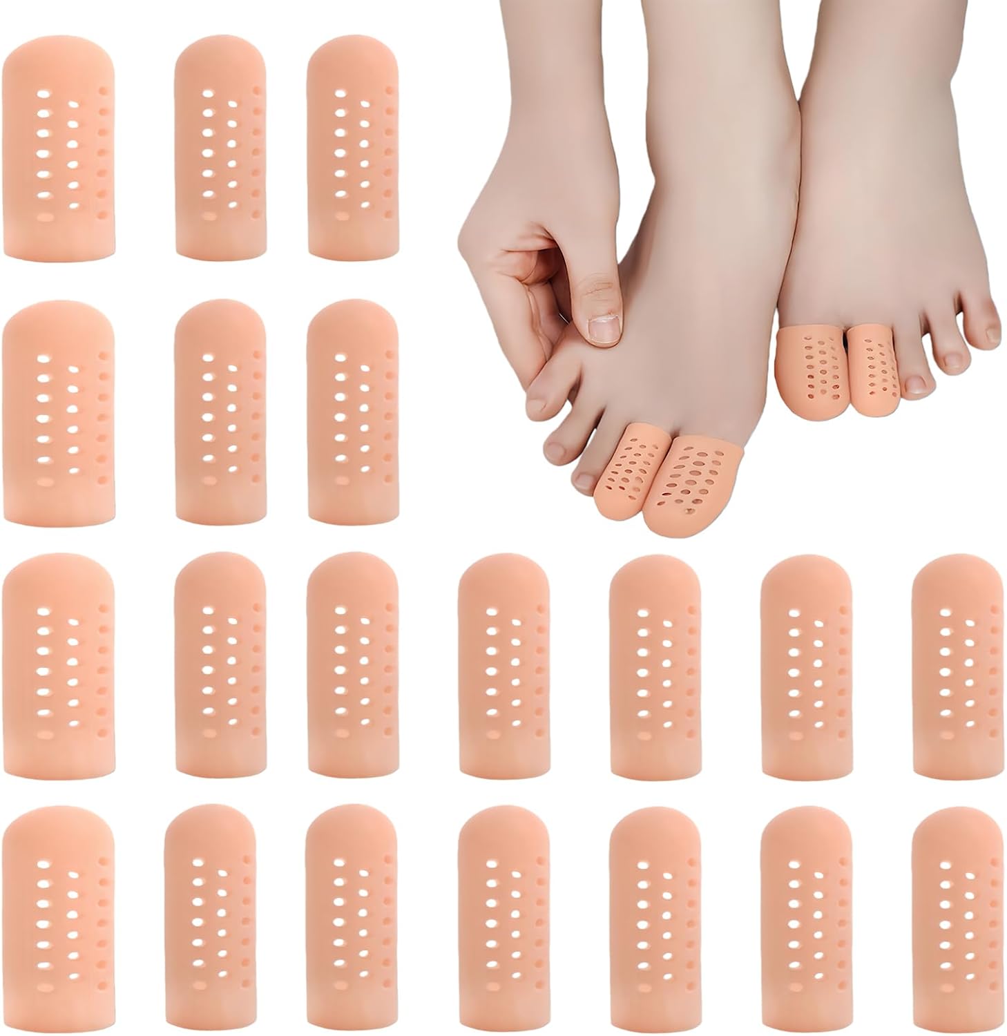 Amazon.com : Gel Finger Cots 20 Pcs with Air Holes, Silicone Finger ...