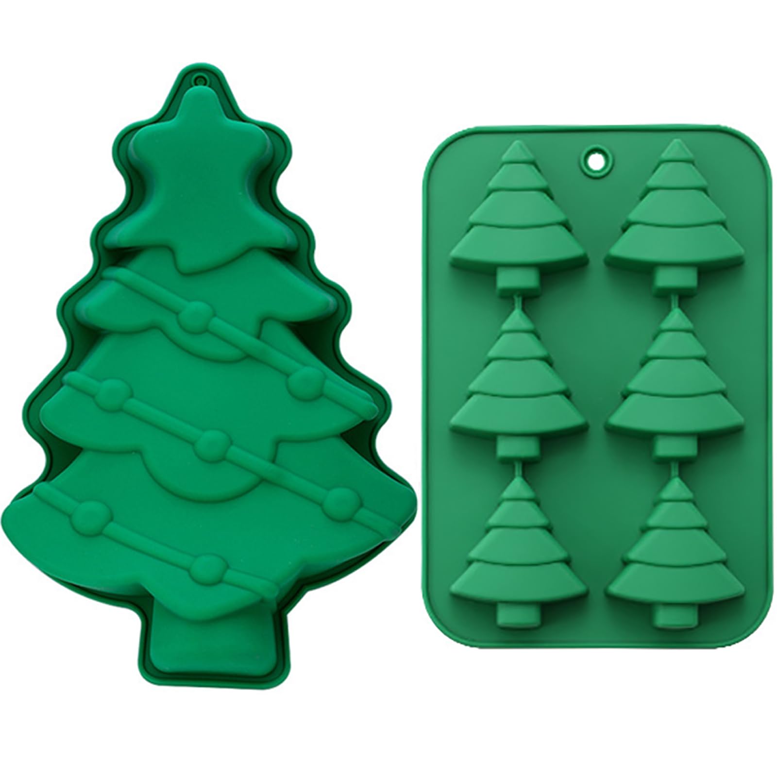 Amazon.com: 2 Pack Christmas Tree Cake Pan 3D Silicone Christmas Baking ...