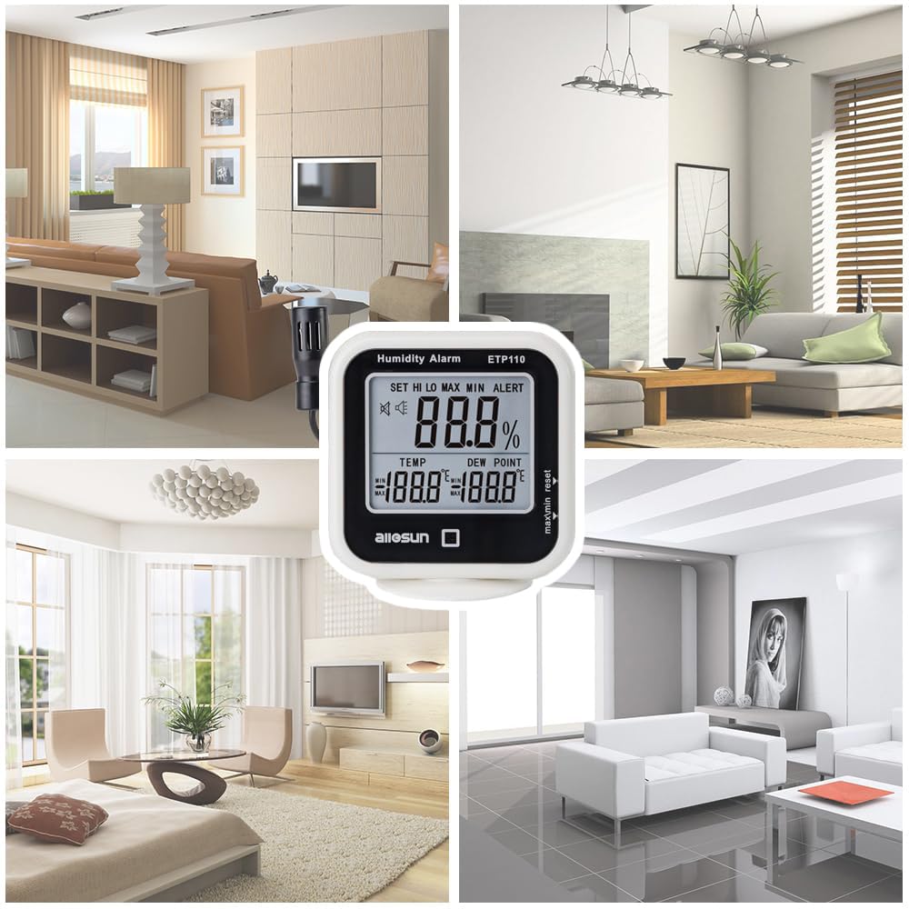 Snapklik.com : ALLOSUN Digital Thermometer Hygrometer Indoor Humidity ...