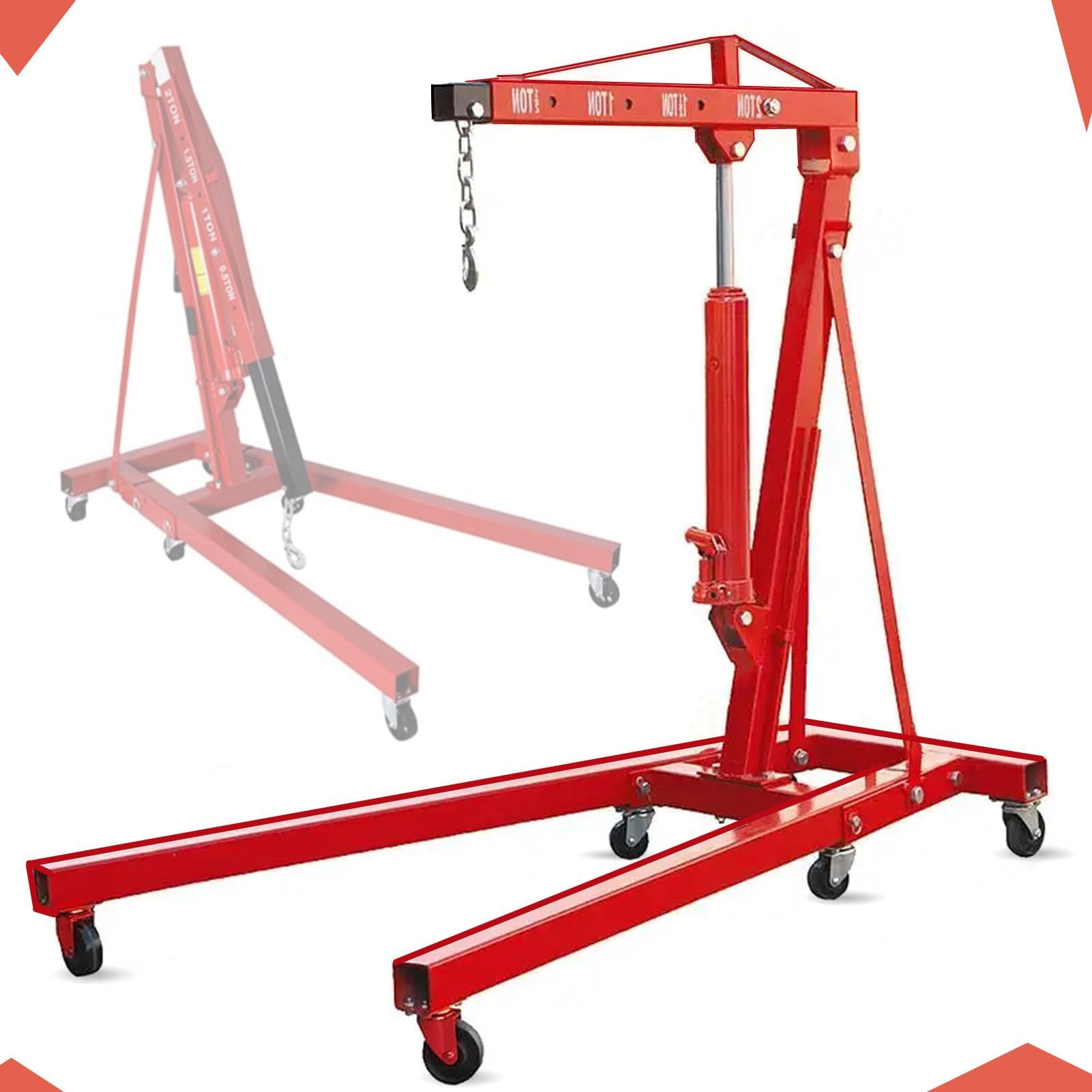 Amazon.com: Parts-Diyer 2Ton Engine Motor Hoist Stands Heavy Duty Steel ...