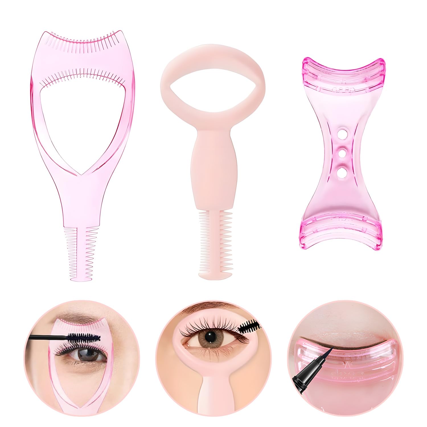 3 Piece Set Makeup Eyelash Tool,3 In1 Eyelashes Tools Mascara Shield Applicator, Eyelash Guard ...