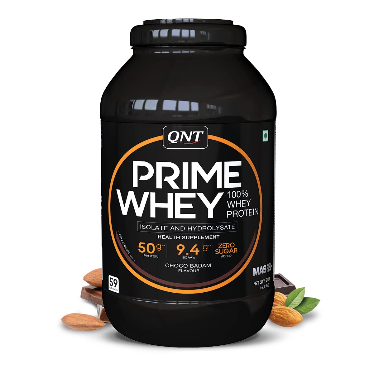 QNT Prime Whey Protein Powder | Choco Badam, 2 Kg | Triple Blend of ...