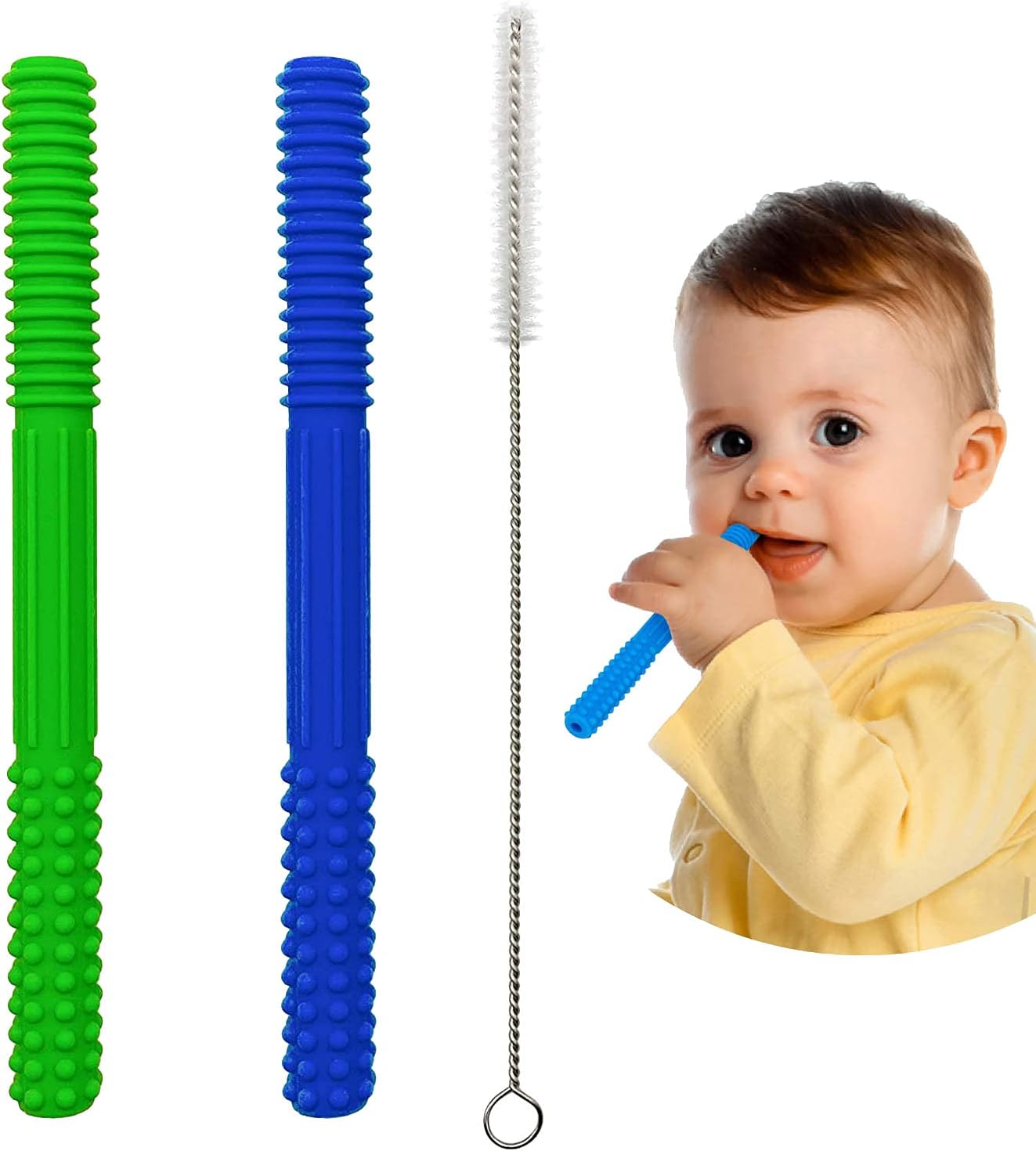 Buy tekme 2pc Baby Silicone Teether, 100% Food Grade Silicone Hollow ...