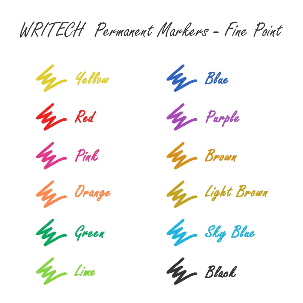 Snapklik.com : WRITECH Retractable Permanent Markers Assorted : Fine ...