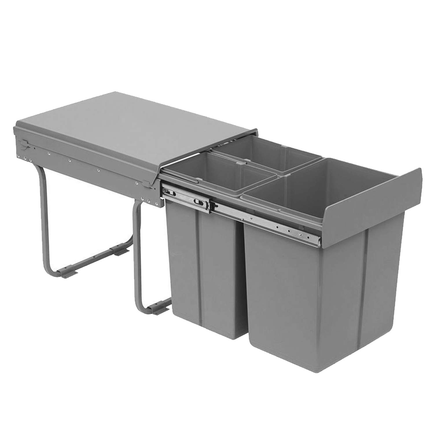 Buy Denny Shop 40L Pull Out Integrated Kitchen Cabinet Bin with Soft ...