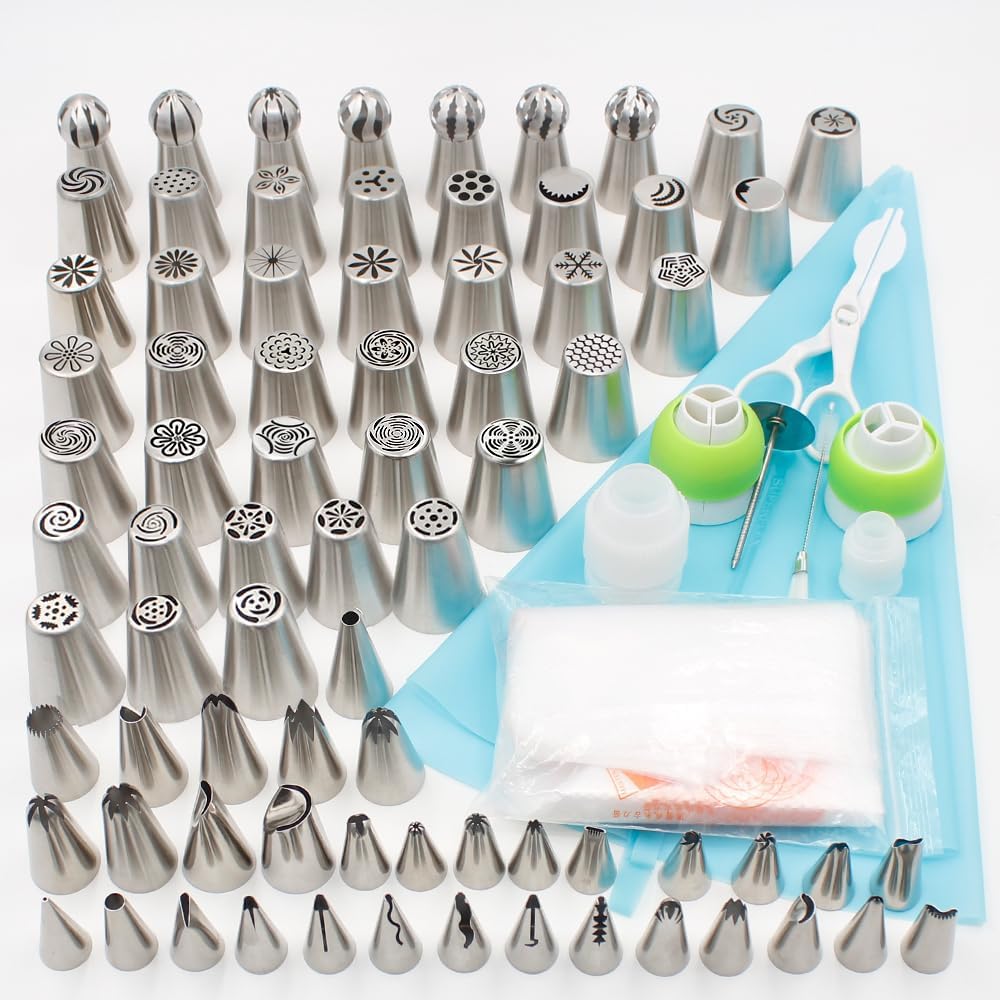 Piping Nozzles Cake Decorating Tips 116 Pcs Set -76 different Icing ...