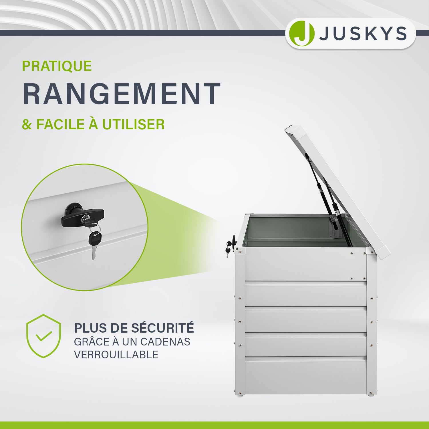 Gebruikershandleiding voor de Juskys Limani 380 liter metalen opbergbox ...