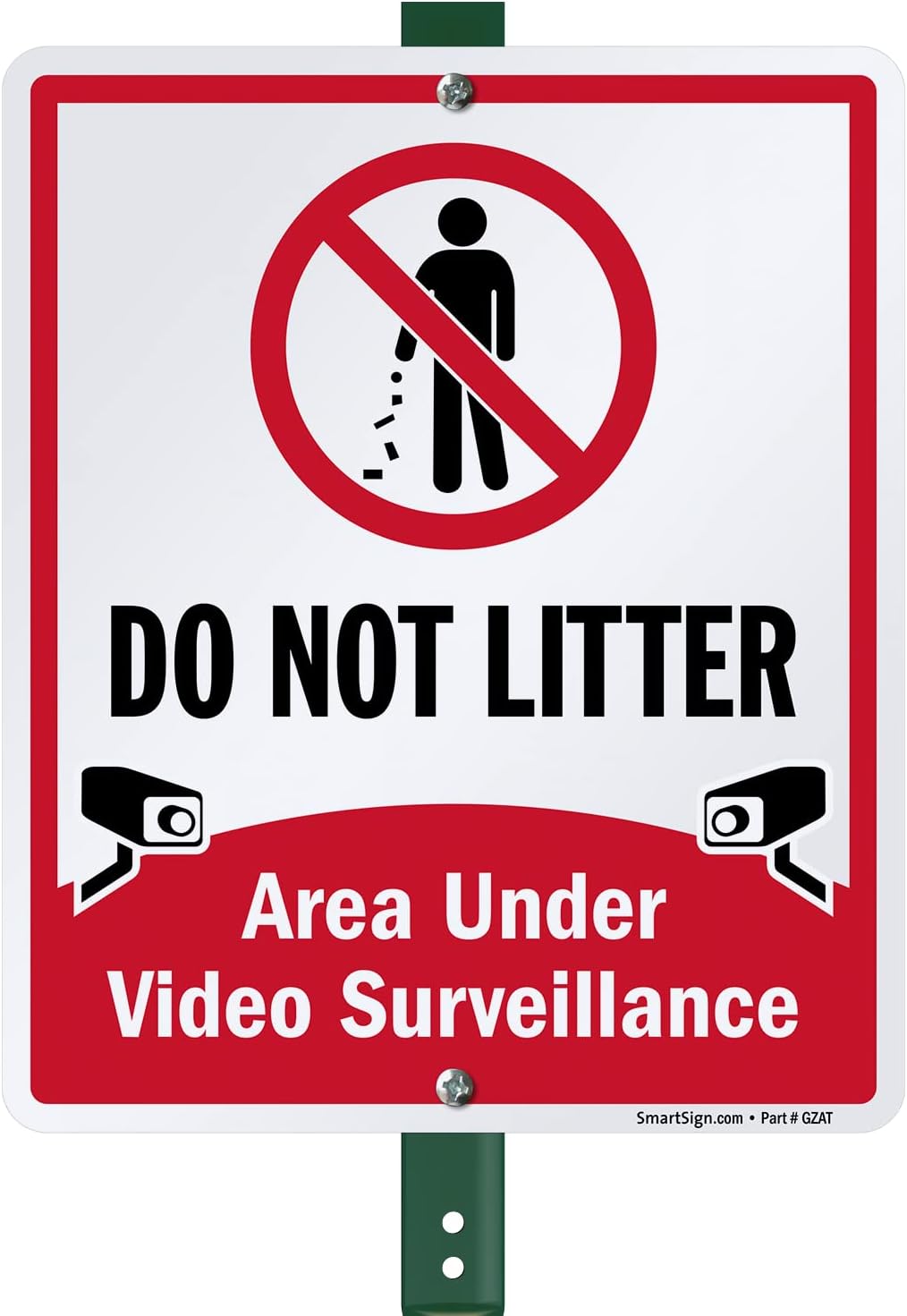 Amazon.com: SmartSign 12 x 10 inch “Do Not Litter - Area Under Video ...