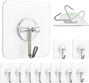 Zulaxy Wall Hanging Hooks for Wall Without Drilling, 10 Pack Self ...