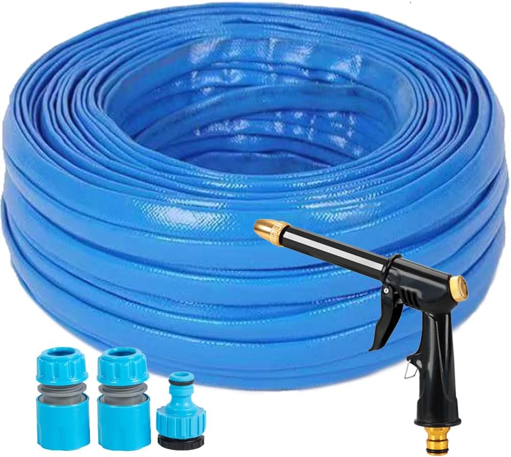 HGLCM Reinforced Garden Hose Pipe with Spray Nozzle Fittings, 5M(16ft ...