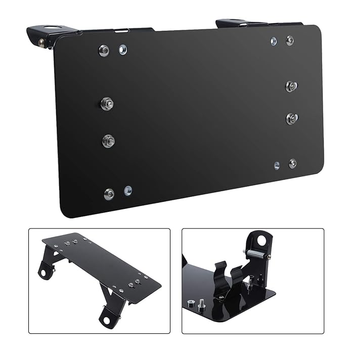 Buy Flip Up License Plate Mount Winch Roller Fairlead Mounting Bracket ...