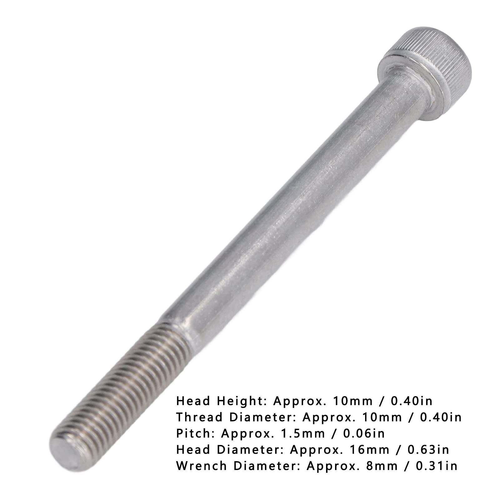 Snapklik.com : 10 Pcs M10 Socket Head Cap Screws A2-70 Stainless Steel ...
