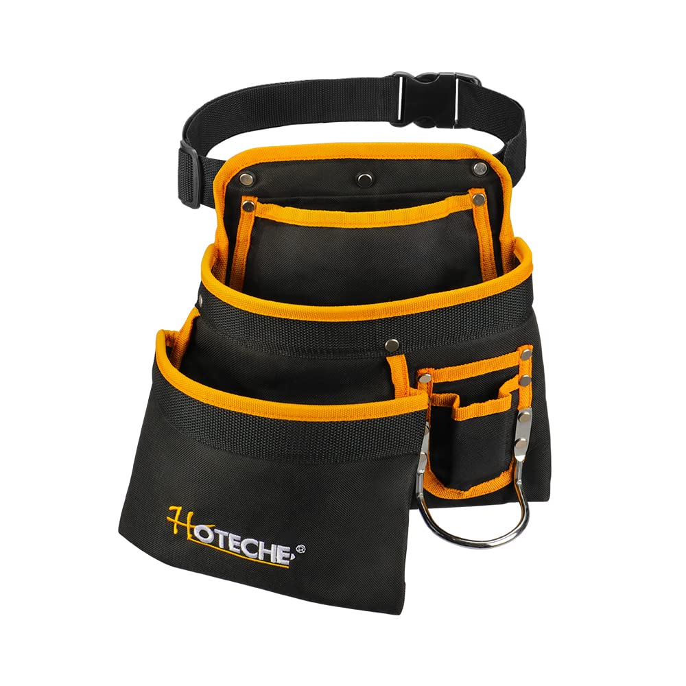 Hoteche Tool Pouch Belt - 6 Pocket Utility Bag with Hammer Loop for ...