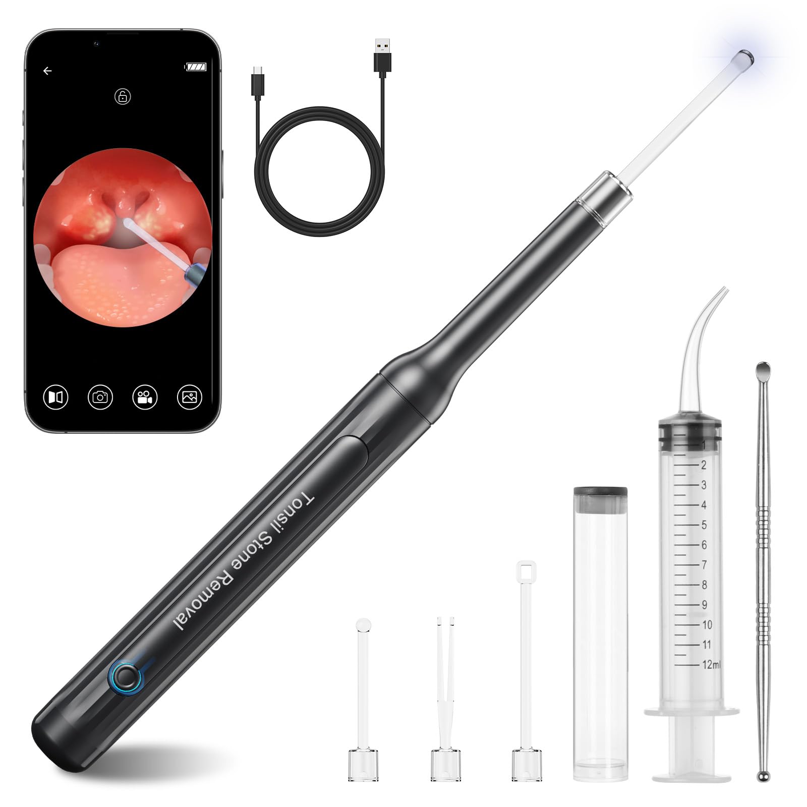 Amazon.com: Tonsil Stone Removal Kit with Camera - Visual Tonsil Stone ...