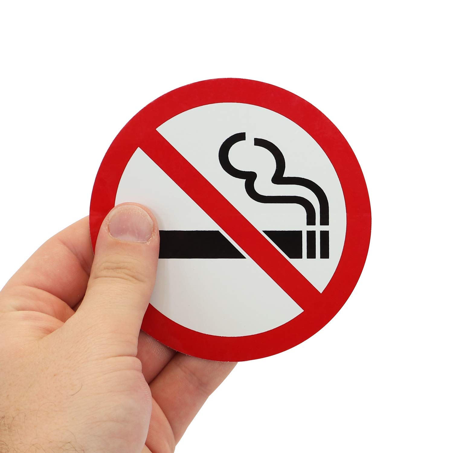 SmartSign No Smoking Symbol Sticker, Two-Sided Glass Door Decal | 4 ...