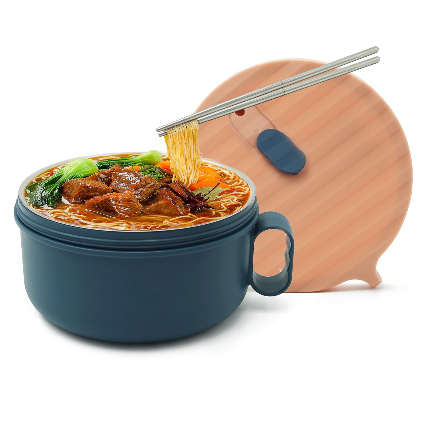 HLWDXno1 Ramen Bowl with Handle and Lid, 1200ml Large Instant Noodle ...