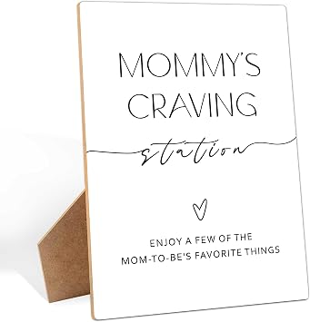 Amazon.com: Woukaup Baby Shower Mommy's Craving Station Sign, 8x11 ...
