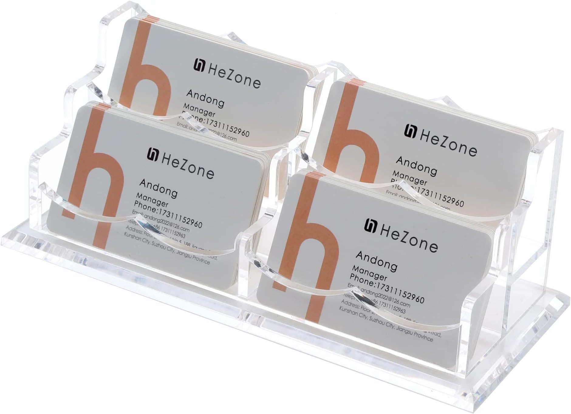 Amazon.com : HeZone Business Card Holder for Desk Clear Acrylic Cards ...